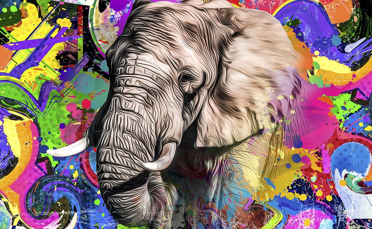 Colorful Elephants Wallpaper